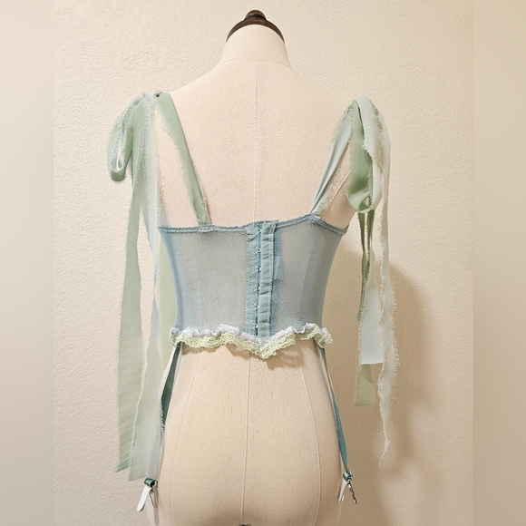 Vintage | Intimates & Sleepwear | One Of A Kind Custom Upcycled Green ...